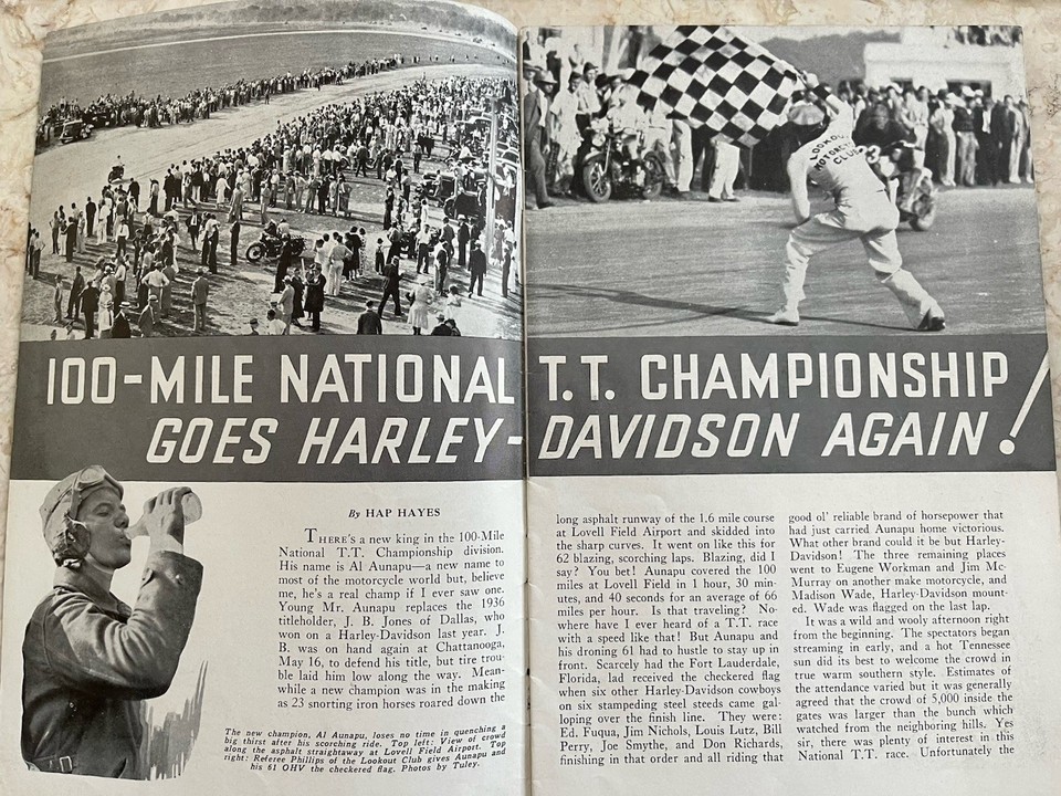 1937 “The Harley-Davidson Enthusiast" Motorcycle Riding Magazines ...