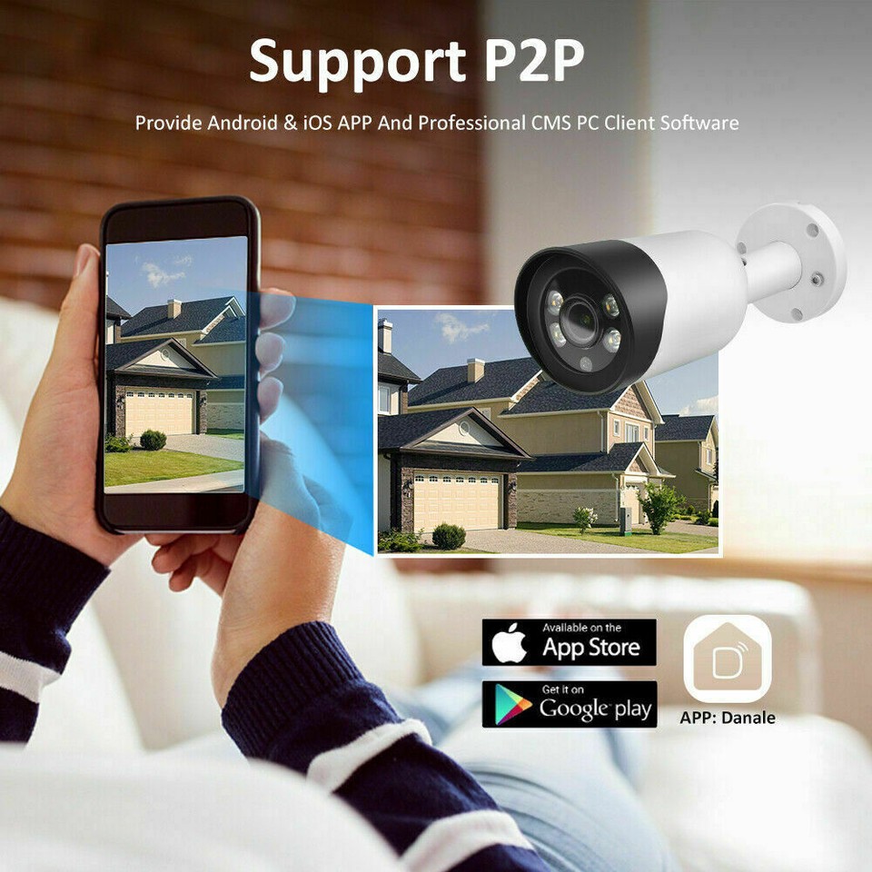 4P 4K Hikvision Compatible 8MP Full Color PoE MIC IP Camera PG2087C ...