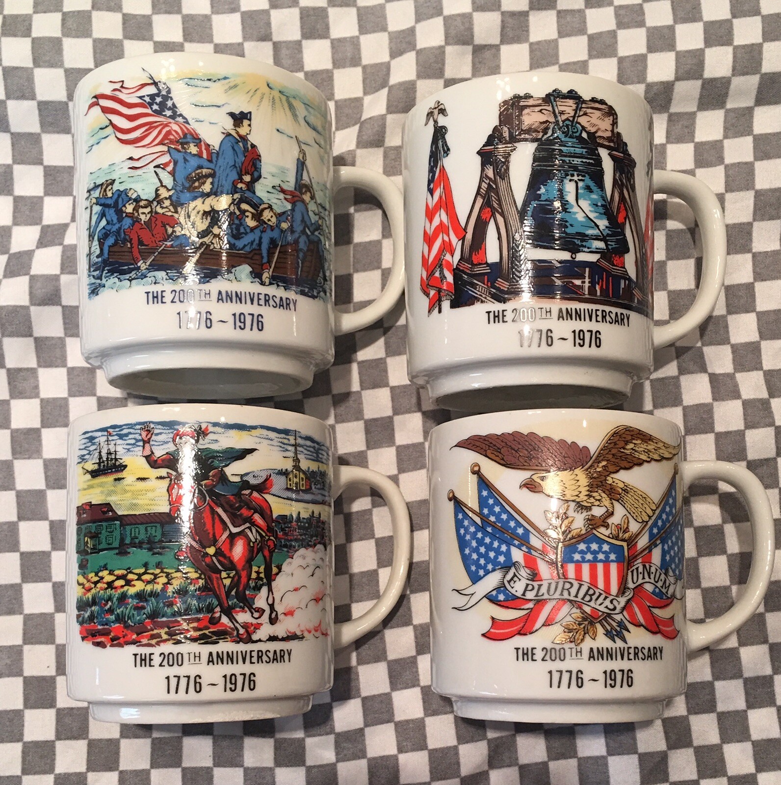 5 Pc SET 200 th Anniversary 1776-1976 Liberty Cups Mugs very good ...