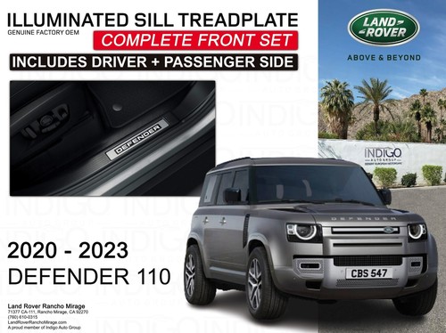 COMPLETE FRONT SET Illuminated Sill Tread Plate Ebony DEFENDER 110 ...