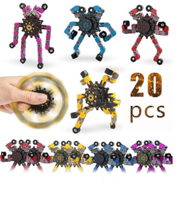 Transformable Fidget Spinners 20 Pcs for Kids, Adults, Stress Relief ...