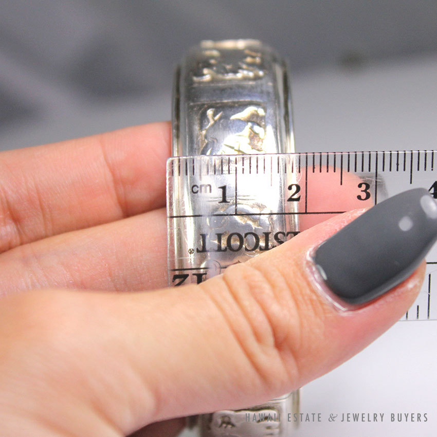 MING'S HAWAII * VERY RARE * ZODIAC STERLING SILVER HINGED BANGLE ...