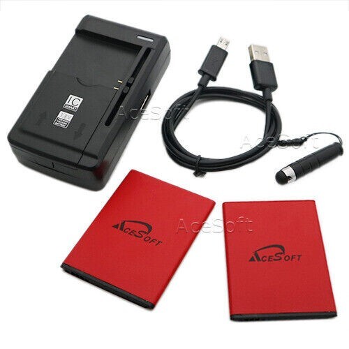 2x 2620mAh Battery Wall Charger Cable Pen for Samsung Galaxy J1 Ace 4G ...