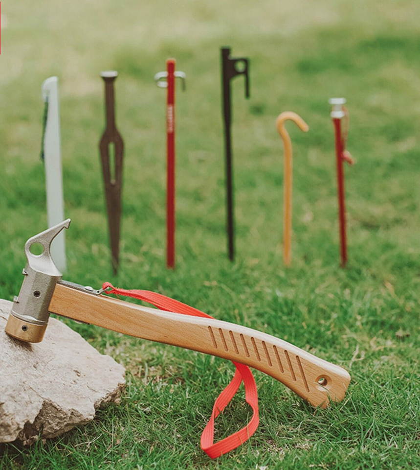 Camping Hammer Multifunctional Canopy Pegs Puller with curved Handle ...