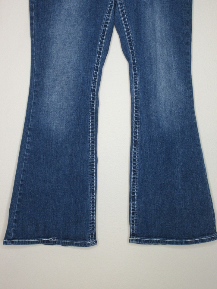 Sky Women's Western Boot Cut Mid Rise Y2K Embellished Stretch Jeans 13/ ...