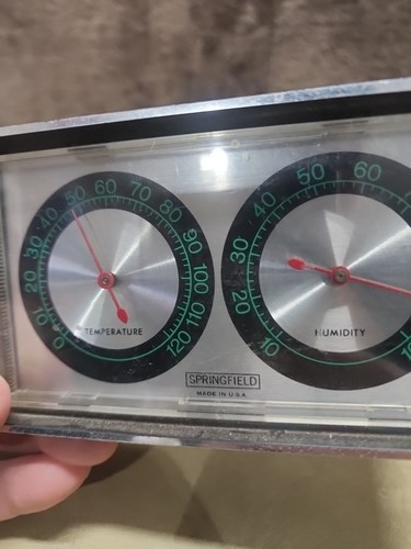 Vintage Springfield Temperature Humidity Weather Station Thermometer ...