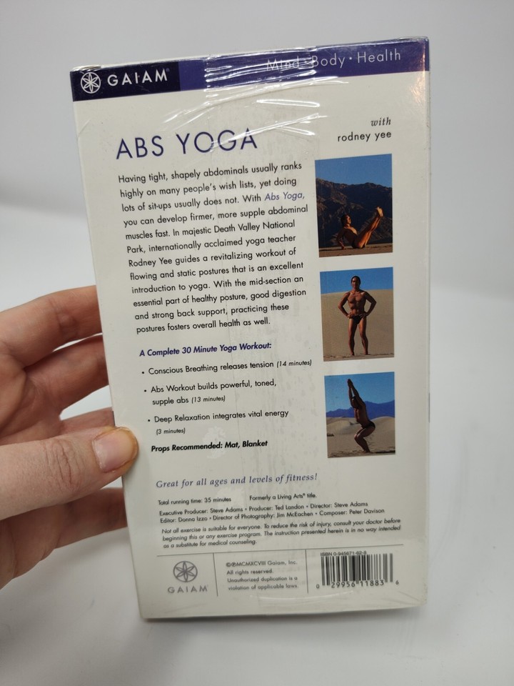 Abs Yoga for Beginners (VHS) Gaiam - Rodney Yee Exercise Video ~ NEW ...