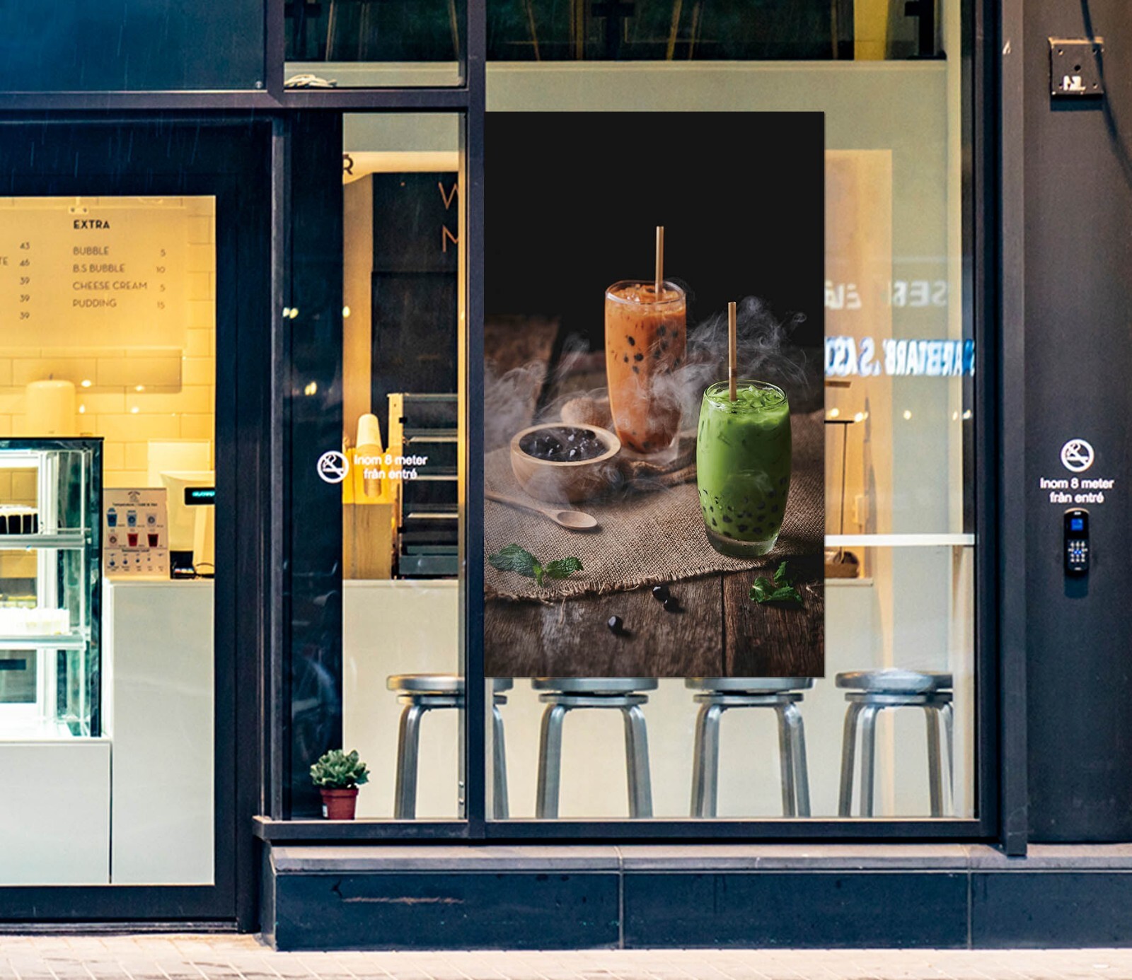 3D Pearl Tea K487 Bubble Tea Shop Window Stickers Vinyl Wallpaper ...