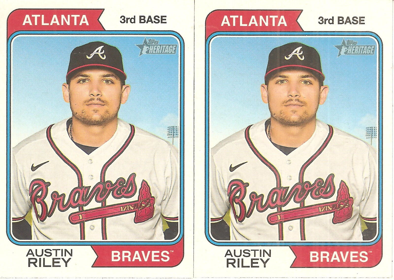 2 CARD 2023 TOPPS HERITAGE AUSTIN RILEY BASEBALL CARD LOT #82 | eBay