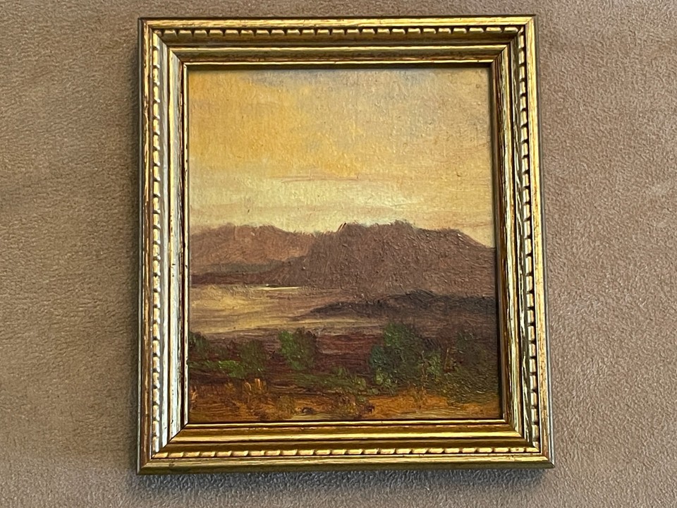 4" W.A. Engelhardt Oil Painting Desert Framed California Hollywood ...