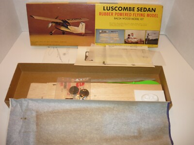 LUSCOMBE SEDAN,VINTAGE RUBBER POWERED BALSA MODEL KIT K-3, WINGSPAN 21 ...
