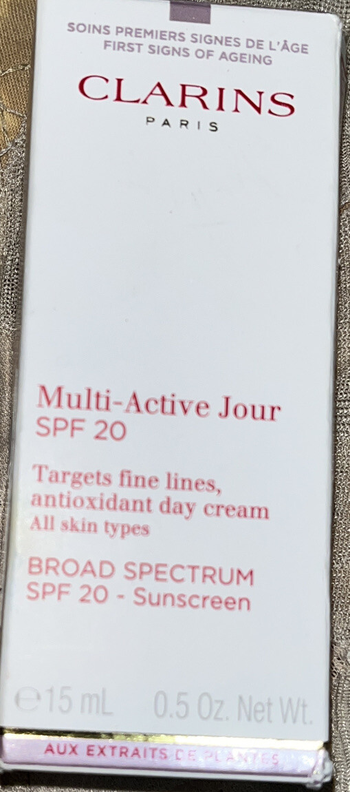 Clarins Multi-Active Jour SPF 20 Targets Fine Lines DAY CREAM 0.5 oz ...