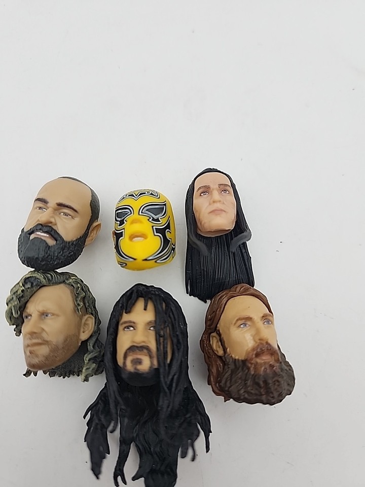 WWF Aew Wwe Elite Wrestling Action Figure Heads Lot Head Parts Custom ...
