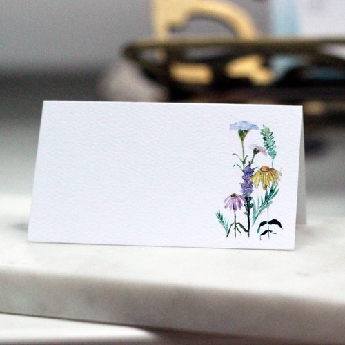 50 PCS Place Cards Colorful Wildflowers Wedding Dinner, Table Tent ...