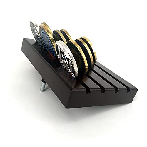 4 Rows Coin Holder,Military Challenge Coin Display Holder Stand, Holds ...