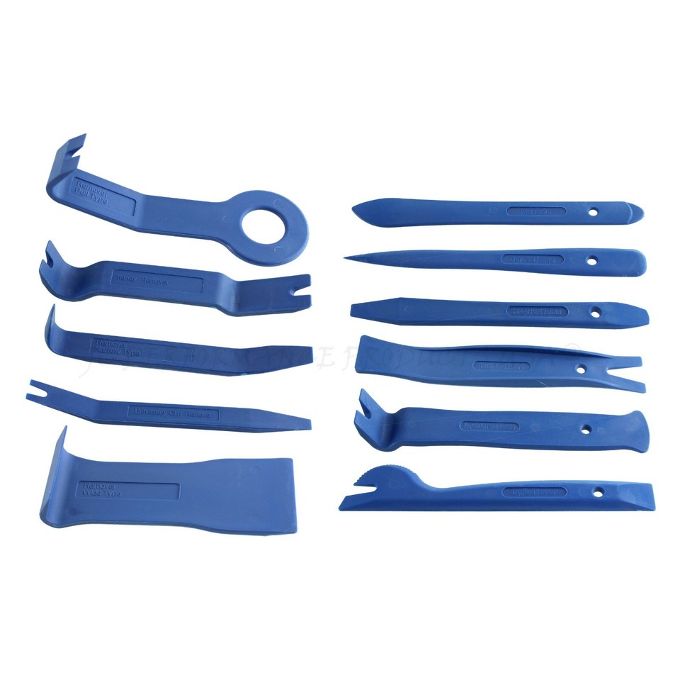 11 PC INTERIOR WEDGE INSTALLER PRY TOOL KIT TRIM REMOVAL CLIP NYLON ...