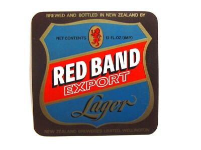 New Zealand Breweries RED BAND EXPORT LAGER beer label NEW ZEALAND 12oz ...