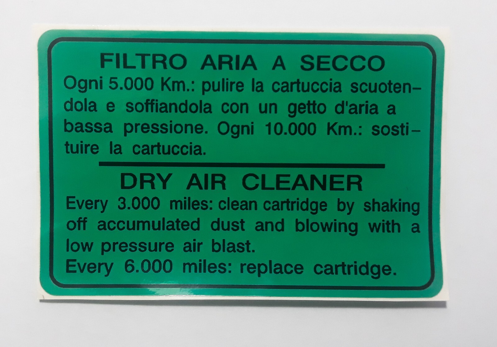 Fiat 500 N - D - Gardener/Sticker Air Filter/Air Filter Sticker | eBay