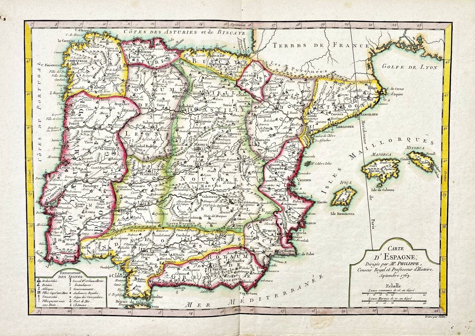 Spain España Spain Portugal Menorca Philippe Pretot Carte Mapa Card ...