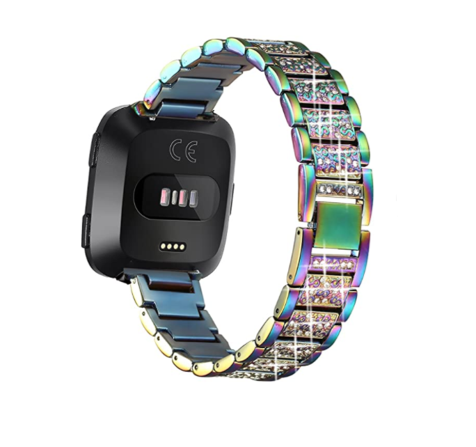 For Fitbit Versa 1 2 1st 2nd Gen Bling Diamond Wrist Watch Band Strap ...