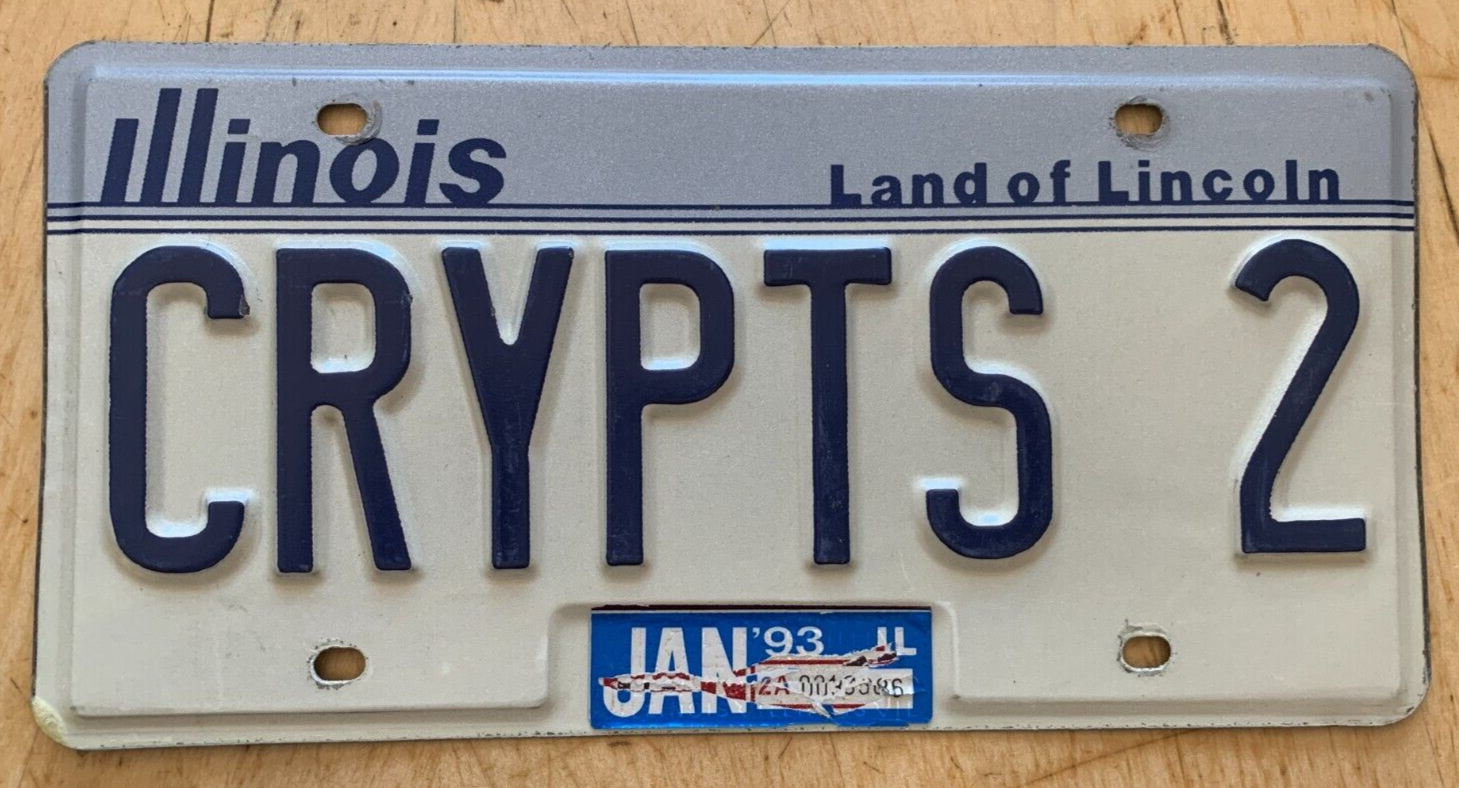 ILLINOIS VANITY AUTO LICENSE PLATE " CRYPTS " IL GANG | eBay