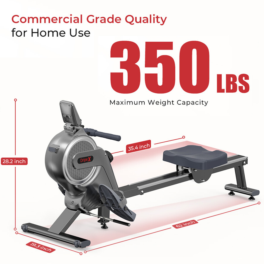 LCD Fitness Magnetic Rowing Machine Rower 16 Levels of Adjustable ...