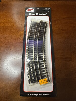 Atlas 831 HO-Scale Code-100 15" Radius Curve Snap Track (6) Nickel ...