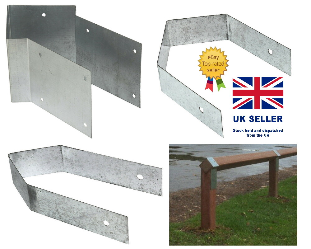 Fence Post Rail Birdsmouth 5 or 3 Bend Strap Galvanised 75mm 100mm ...