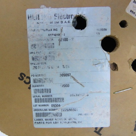 TE 42100-2 Qty of 305 per Lot 1 FASTON .250 X .032 LOCKING | eBay