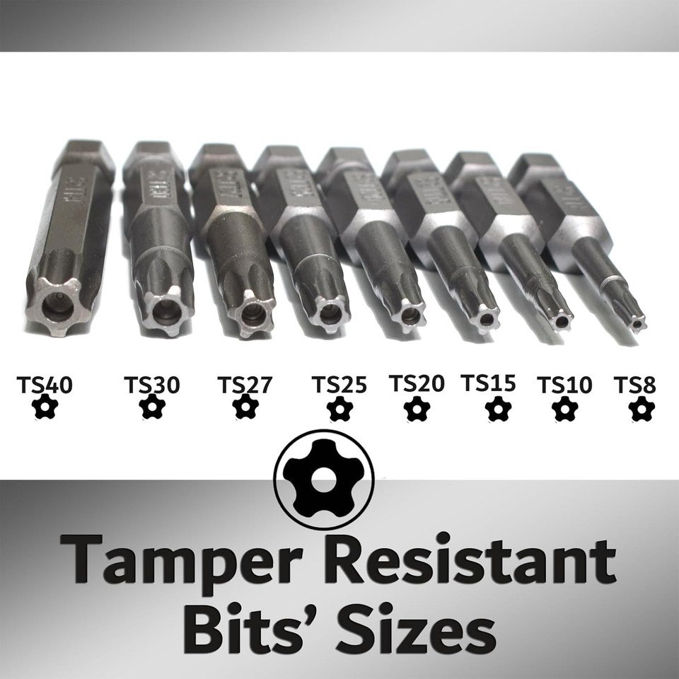 8Pcs 5 Point Torx Star Security Screwdriver Bits Set Magnetic Tamper ...