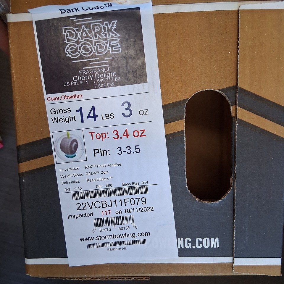 Storm Dark Code bowling ball 14 LB. 1ST QUAL new ball in the box #079 | eBay