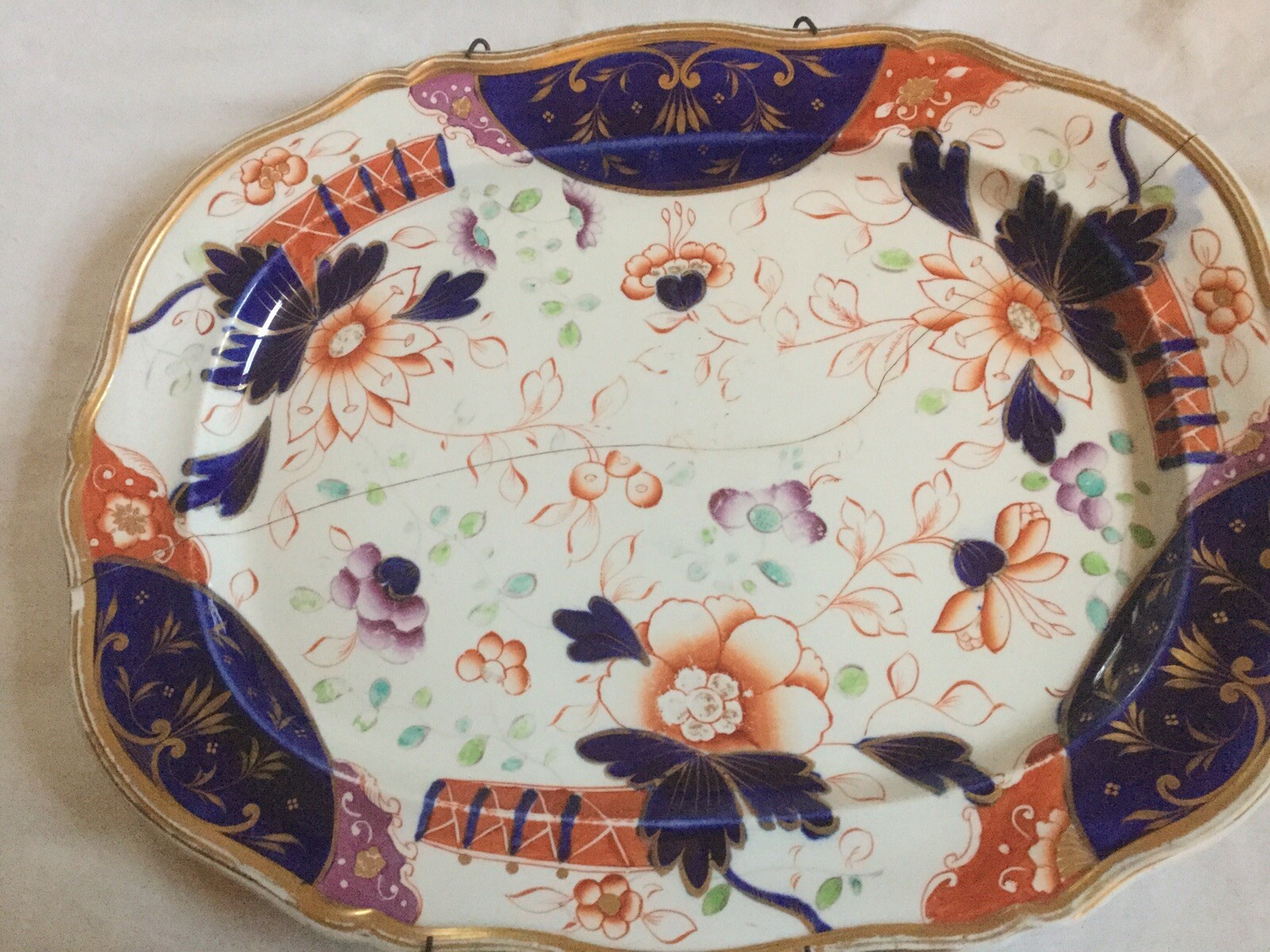 Two Antique Davenport Stone China Platers Amari / Japan Style Pattern ...