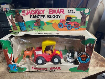 RARE!! Smokey The Bear Ranger Buggy Playset 1969 Multiple Toymakers 804 ...
