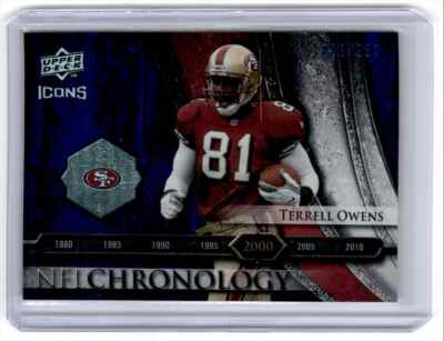 2008 Upper Deck Icons Blue Chronology Terrell Owens /250 San Francisco ...