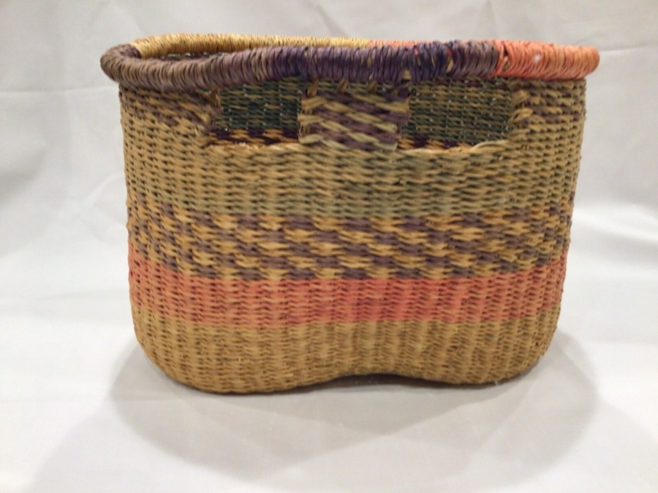 Wicker Rattan BICYCLE BASKET Woven Weave multi- color Ladies Woman bike ...