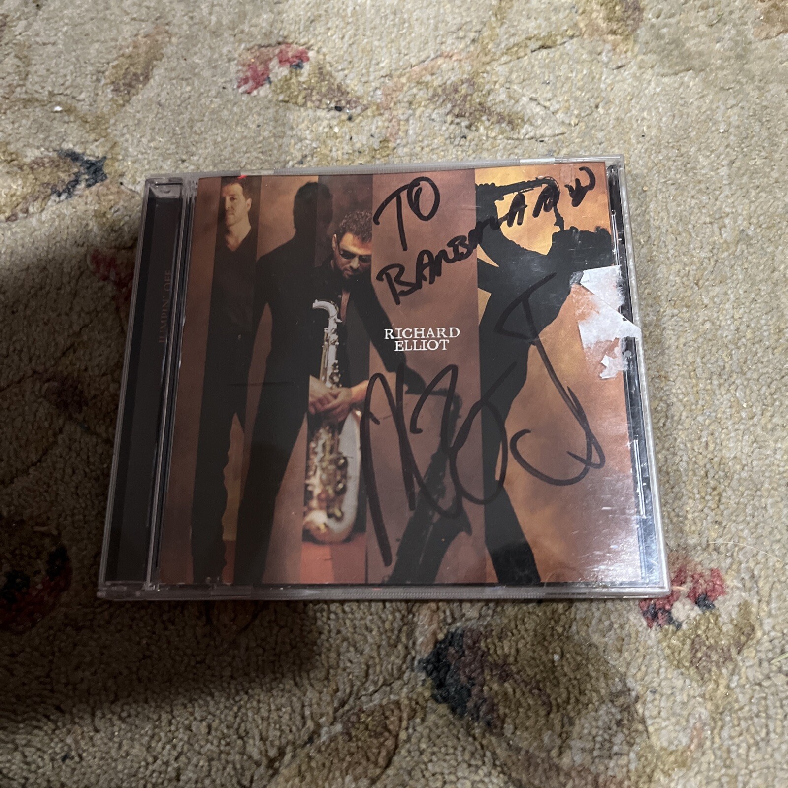 Jumpin' Off by Richard Elliot Inscribed Signed CD Booklet No CD ...