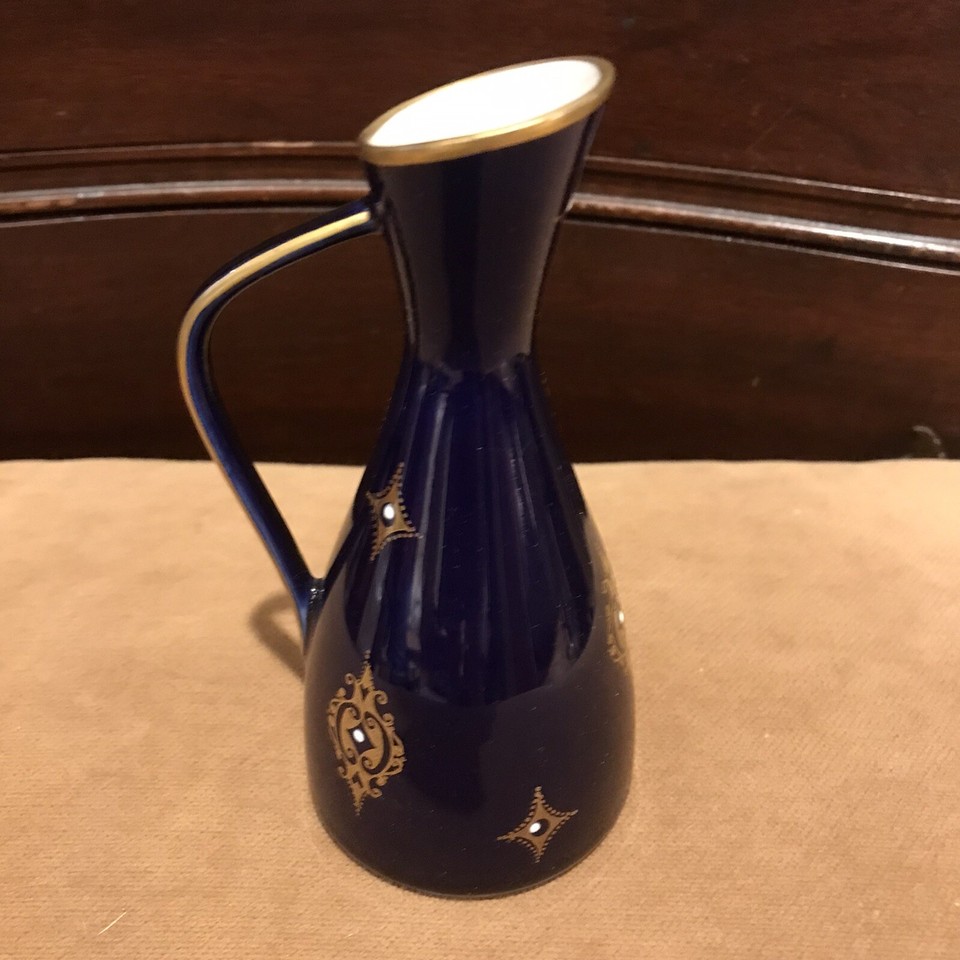 Echt Weimar Kobalt Cobalt Blue Creamer Pitcher Porcelain Germany VG ...