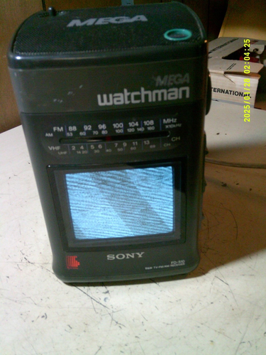 Vintage Sony Mega Watchman FD-510, Black & White TV FM/AM Receiver ...