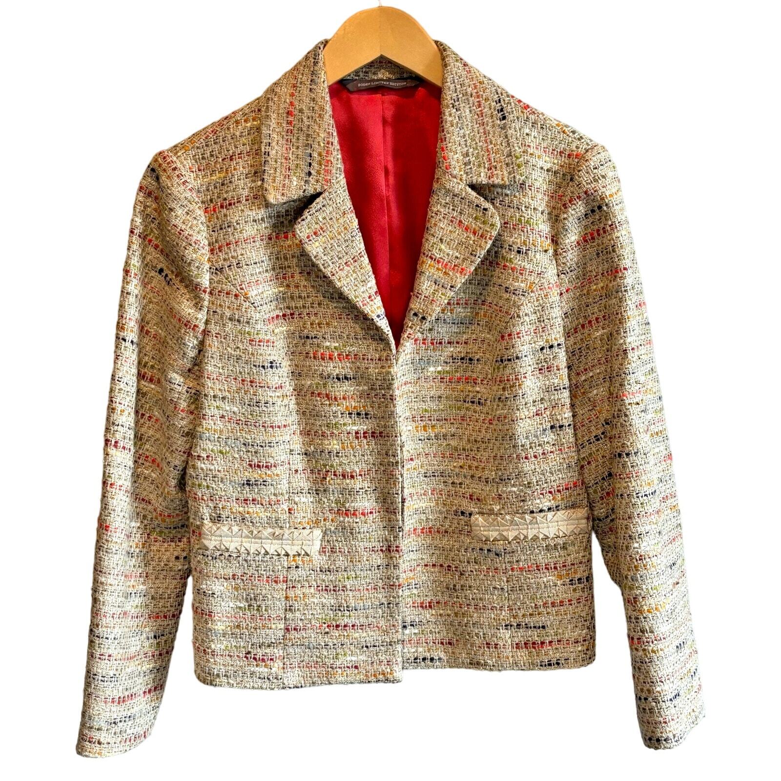 Boden Limited Edition Tweed Multi-Color Blazer - 8 - Gem