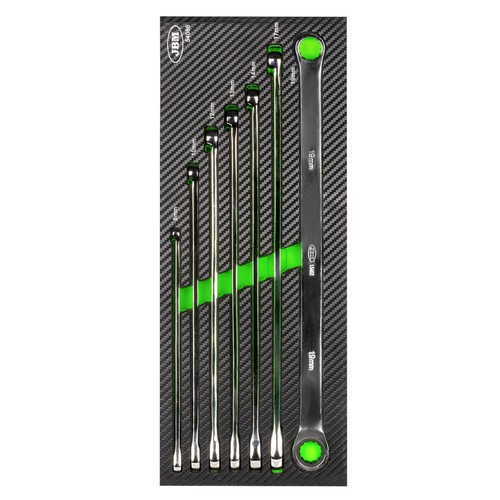 JBM Tools 7pc 72T Extra Long Ratchet Double Ring Spanner 8-19mm ...