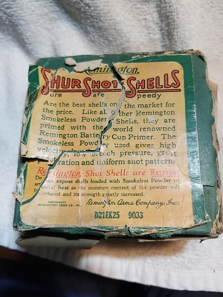 Vintage Remington Shur Shot Shells 12 Ga EMPTY BOX | eBay