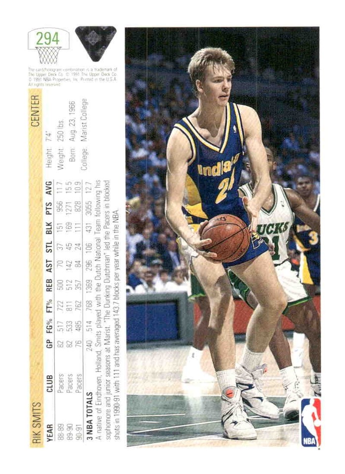 1991-92 Upper Deck #60a Rik Smits | eBay