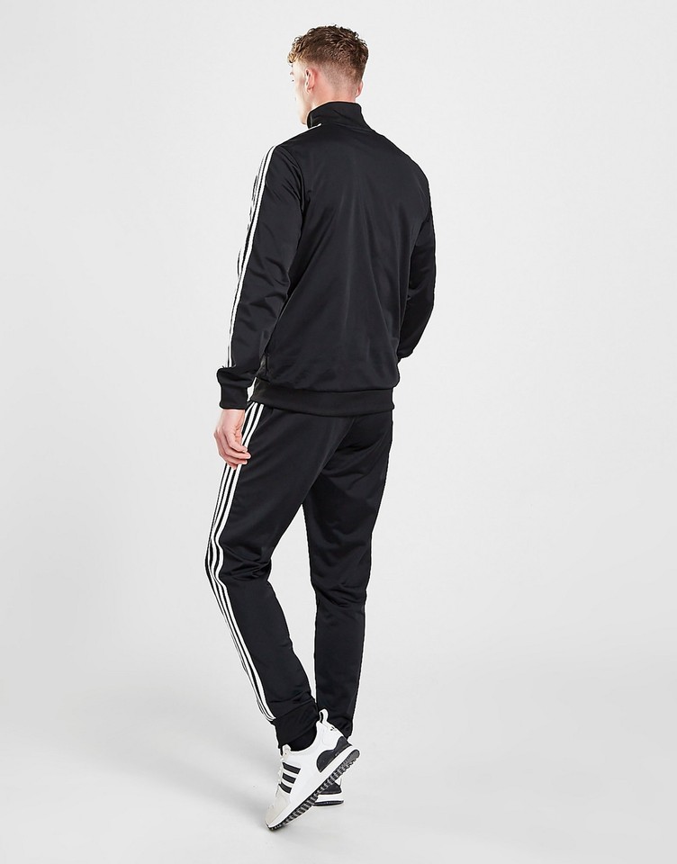 Adidas Tracksuit Bottoms Top Zip Jacket Black Trousers Cuffed Pants Set ...