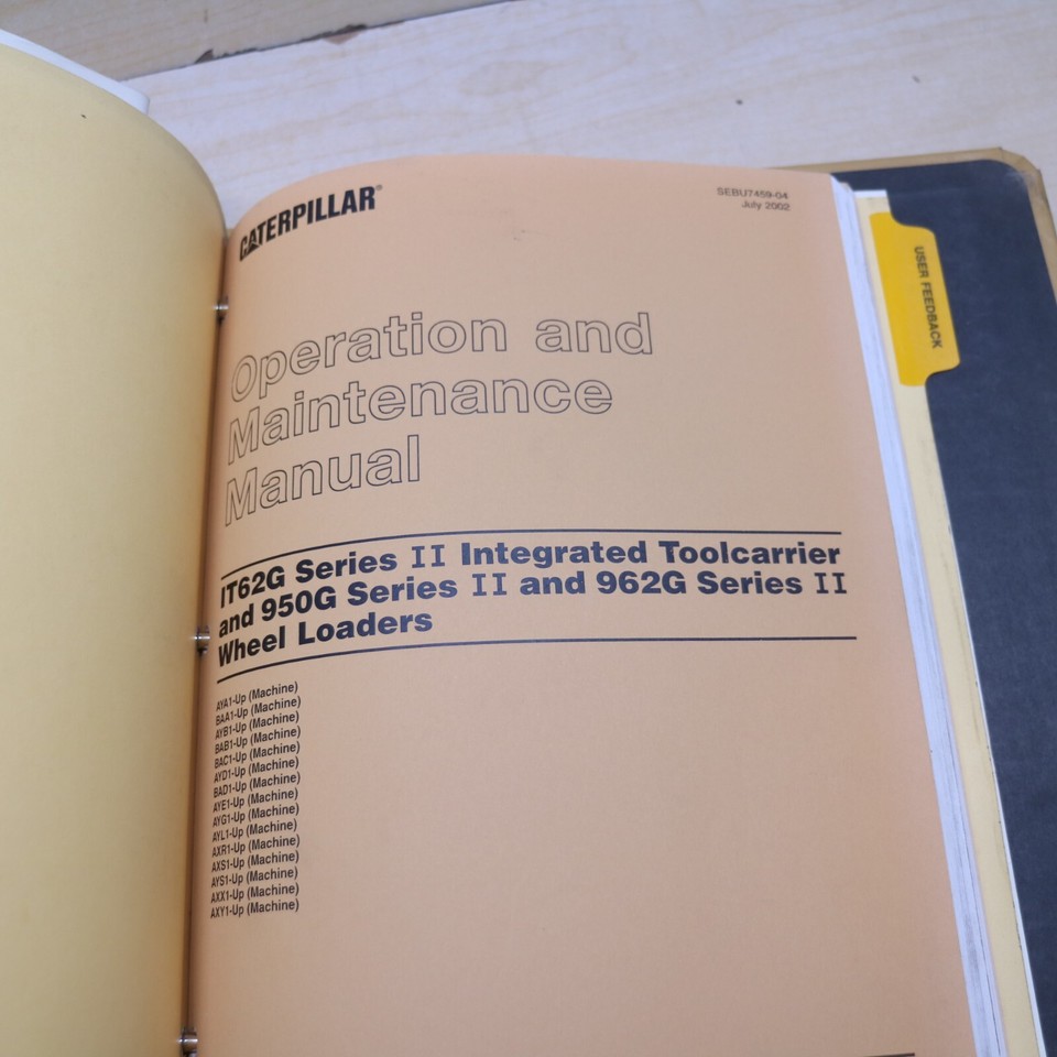 CAT Caterpillar 950G 962G IT62 Wheel Loader Repair Shop Service Manual ...
