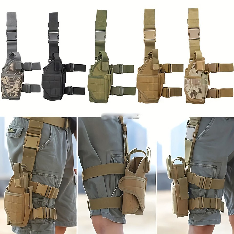 Military Tactical Drop Leg Holster Thigh Pistol Gun Pouch Right Hand ...