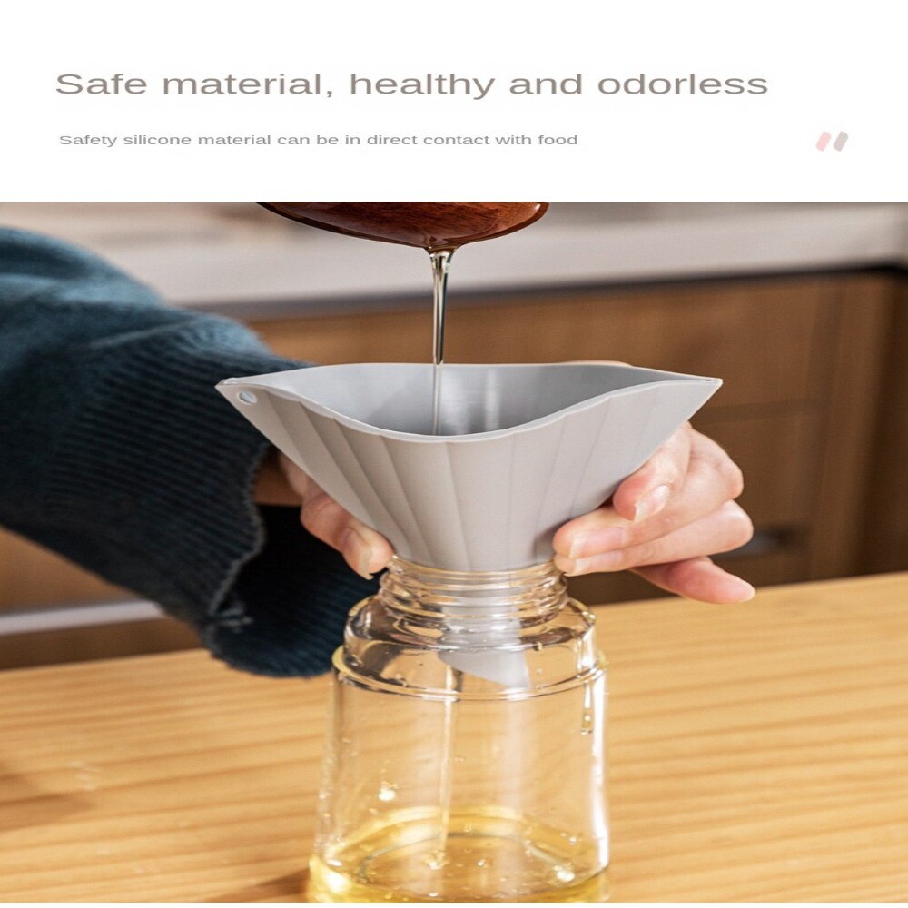 2Pcs Gray Food Grade Funnel Fan-Shaped Foldable Funnel Wine Funnel for ...