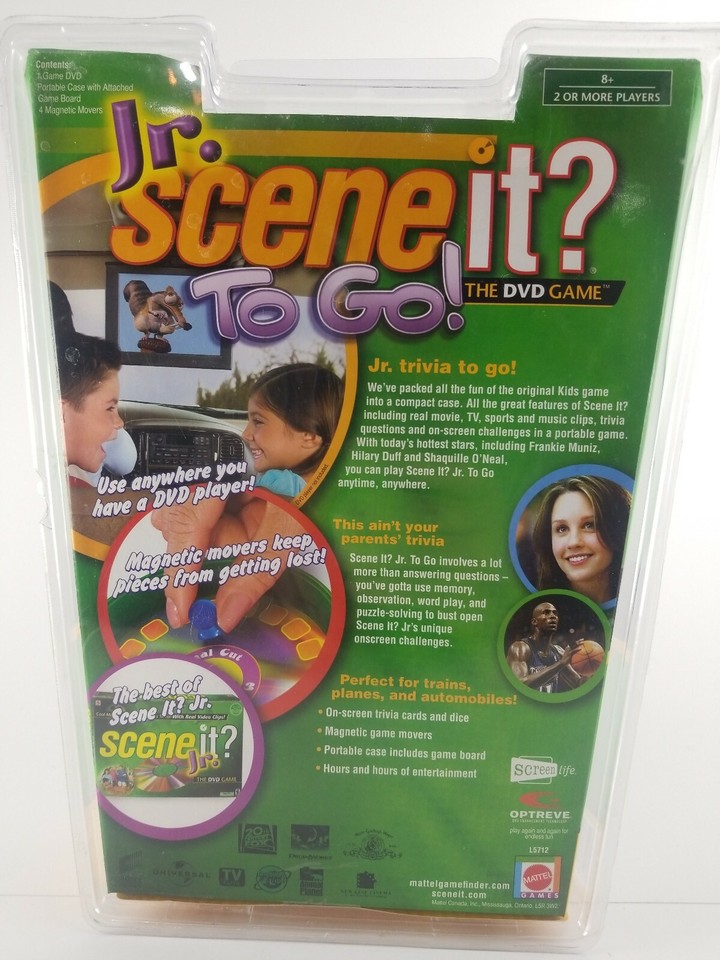 New Sealed Scene It Jr To Go DVD Board Movie Game Green Case Magnetic ...