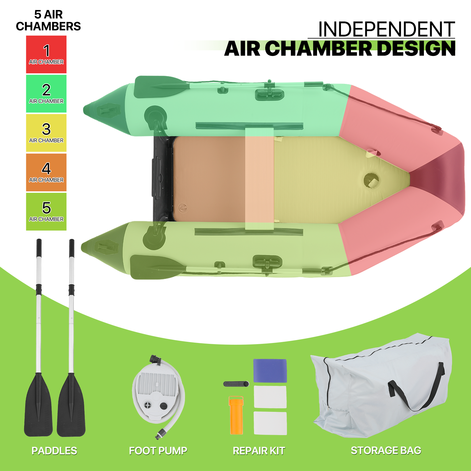 9ft Inflatable Boat Fishing Dive Pontoon Rafting Sport Dinghy Boat ...