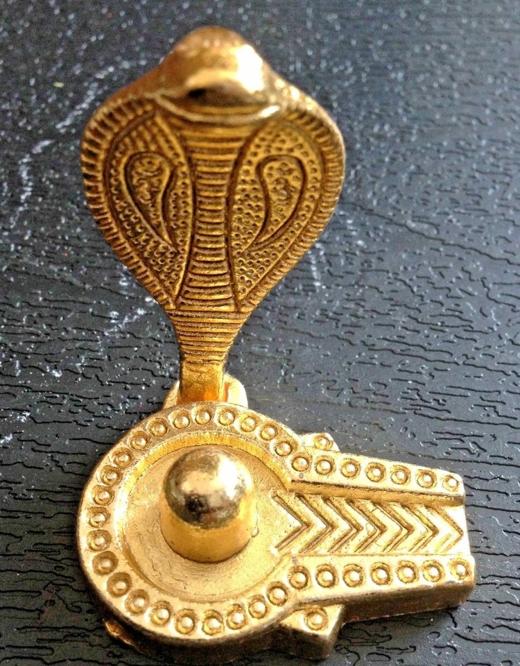 SHIVLING Metall Mini Statue Shiva Ling Mit Naag Hindu Rudraksha Yoga ...
