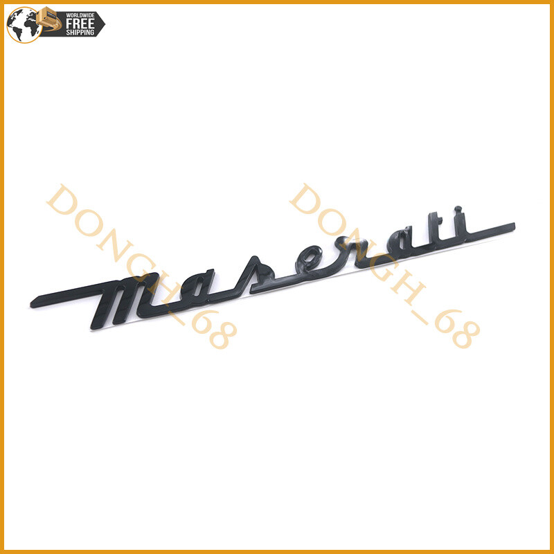 Gloss Black Maserati letter ＆ Front Grille Emblem Badge Set For ...